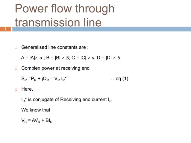 Power flow through transmission line. | PPTX