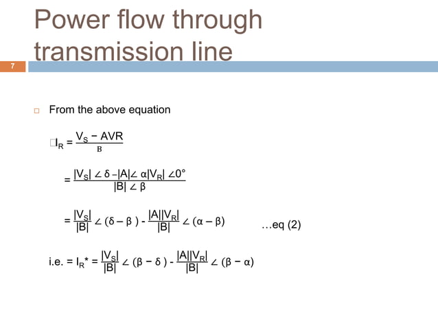 Power flow through transmission line. | PPT