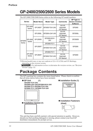Proface GP2400, GP2500, GP2501, GP2600 manual | PDF