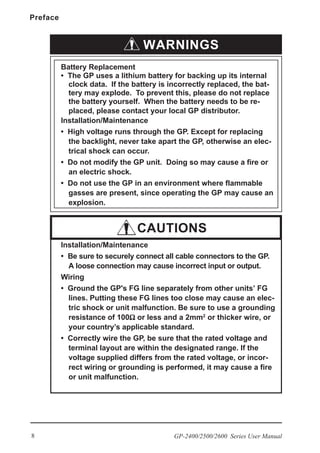 Proface GP2400, GP2500, GP2501, GP2600 manual | PDF