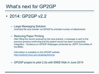 GP2GP Electronic Health Transfer Record Presentation at the Heathcare ...