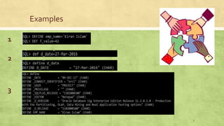 Define & Undefine in SQL | PPT