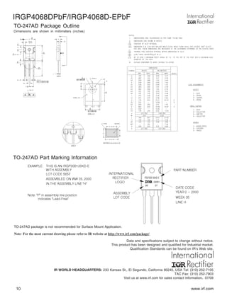 Original IGBT IRGP4068DPBF GP4068D 4068 600V 96A 330W TO-247 New ...