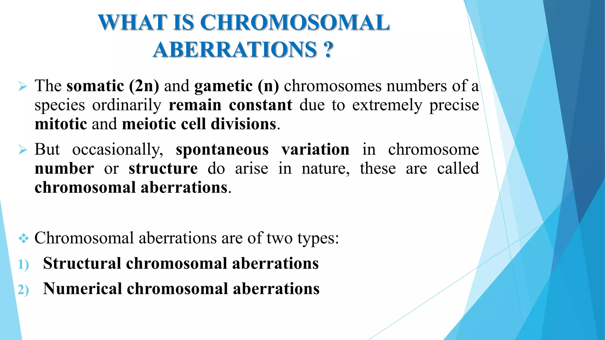 Chromosomal aberrations, utilization of aneuploids, chimeras and role ...