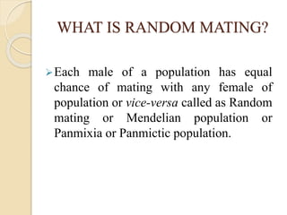 Non Random Mating to change Genetic Equilibrium through Inbreeding in ...
