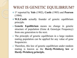 Non Random Mating to change Genetic Equilibrium through Inbreeding in ...