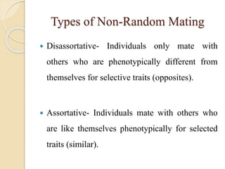 Non Random Mating to change Genetic Equilibrium through Inbreeding in ...