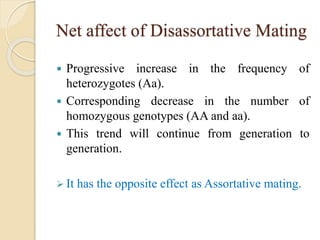 Non Random Mating to change Genetic Equilibrium through Inbreeding in ...