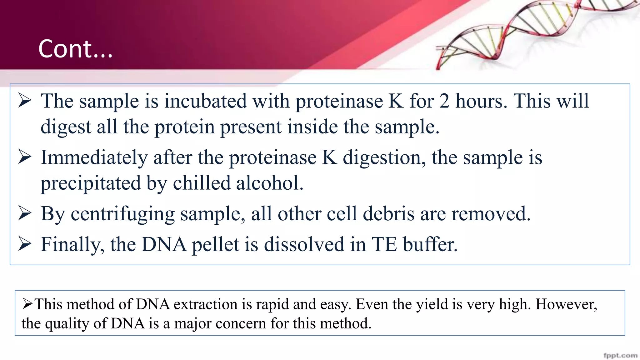 Techniques of DNA Extraction, Purification and Quantification | PPTX