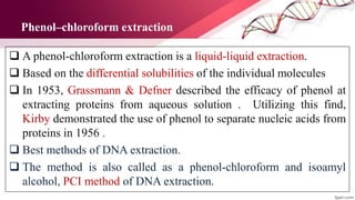 Techniques of DNA Extraction, Purification and Quantification | PPTX