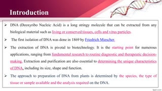 Techniques of DNA Extraction, Purification and Quantification | PPTX