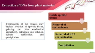 Techniques of DNA Extraction, Purification and Quantification | PPTX