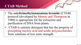 Techniques of DNA Extraction, Purification and Quantification | PPTX