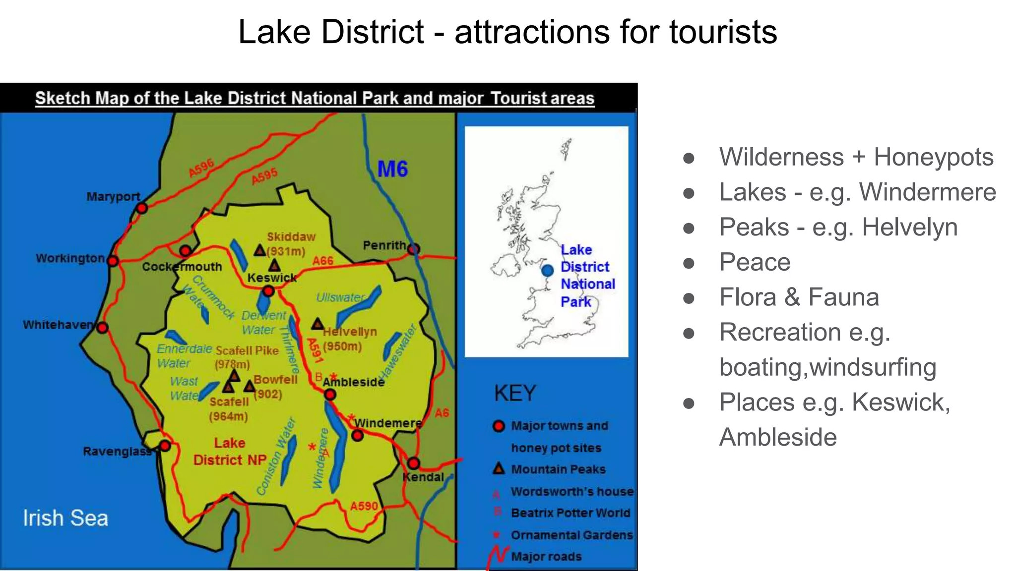 AQA gcse geography physical landscapes in the UK, Lake District tourism ...