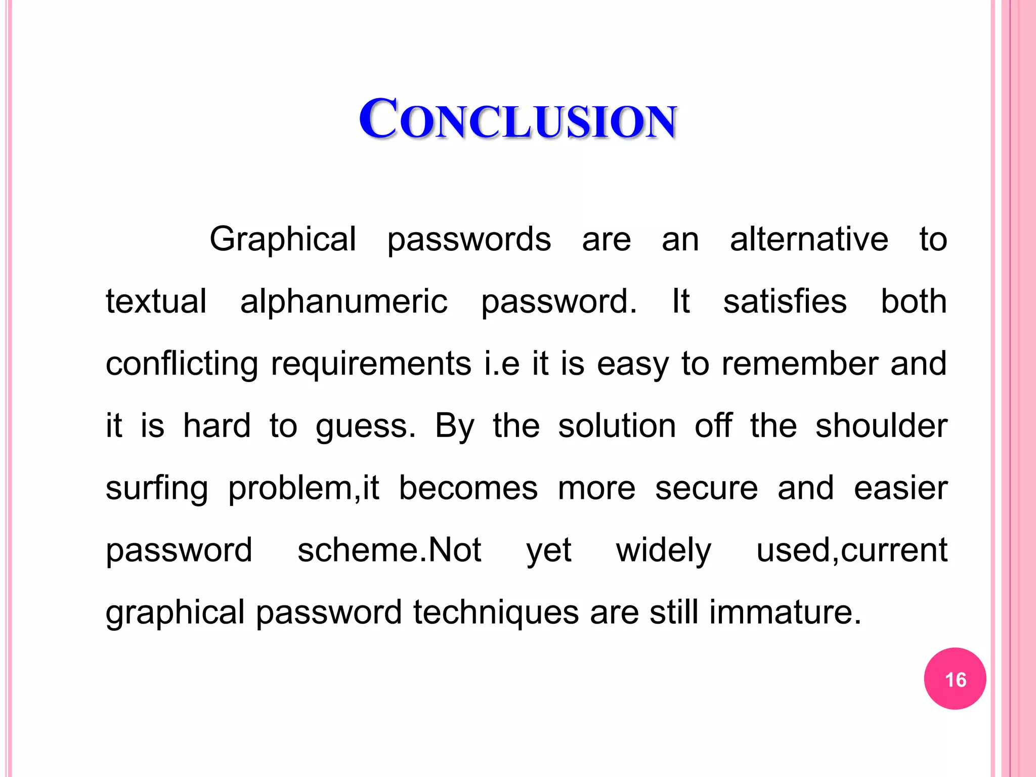 Graphical Password Authentication | PPT