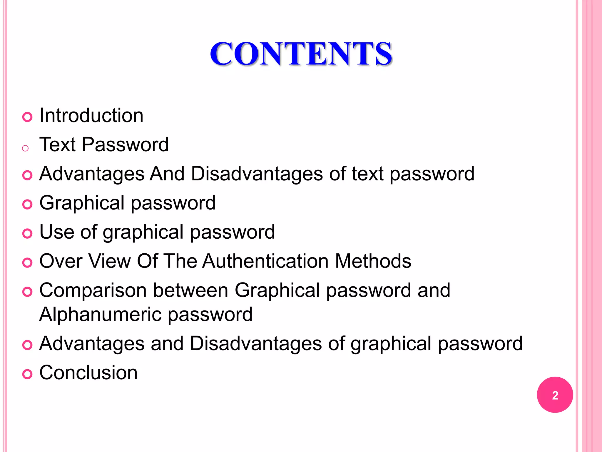 Graphical Password Authentication | PPT