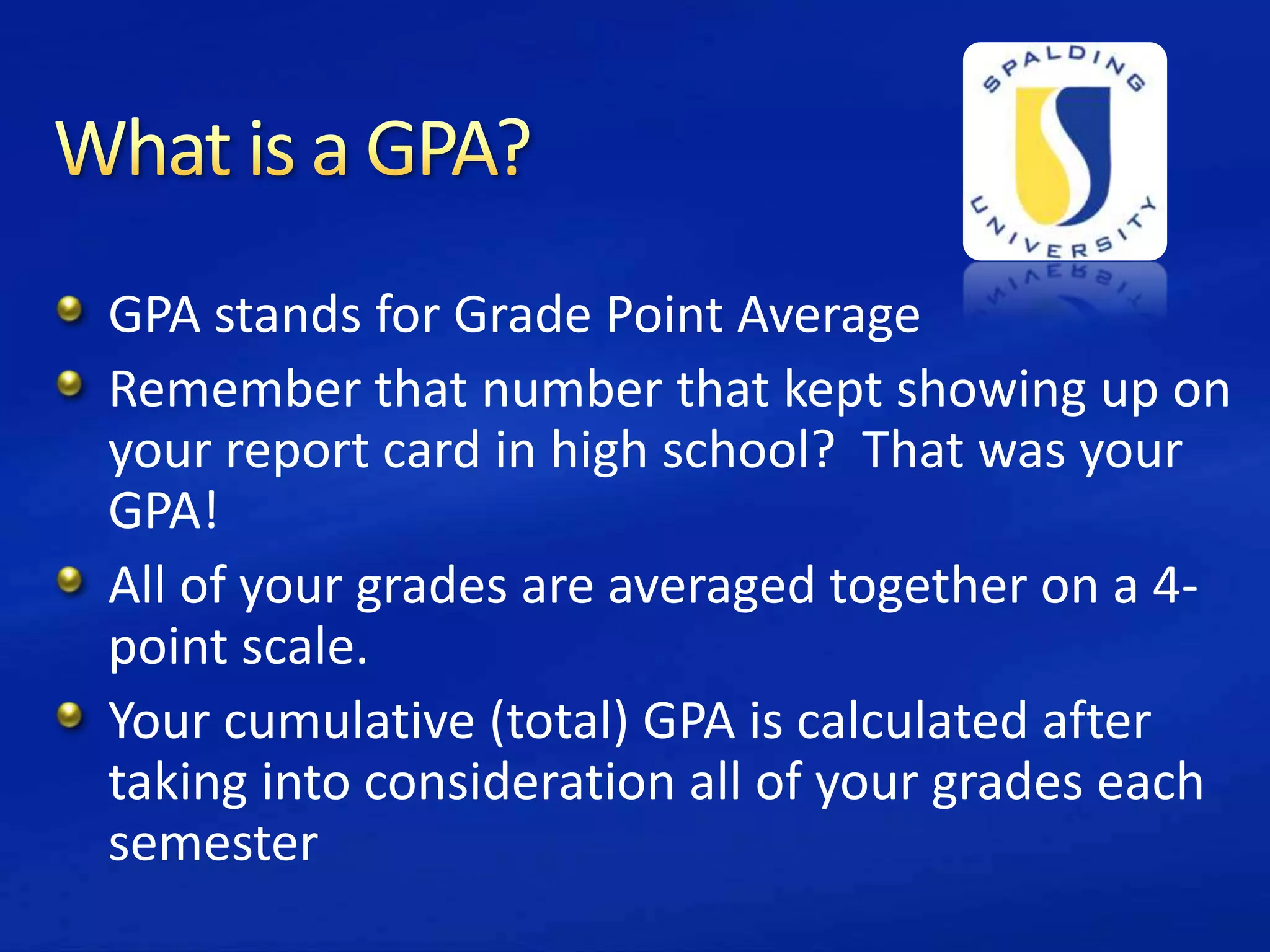 GPA Basics | PPTX