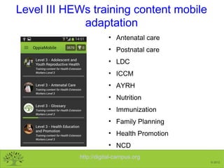 Mobile Learning for Primary Health Workers - Content and Projects | PPT