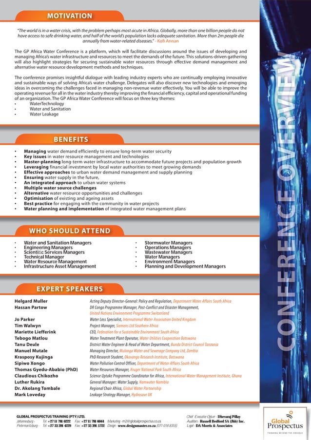 GP Africa Water Conference 2012 | PDF | Africa Travel | Travel Locations