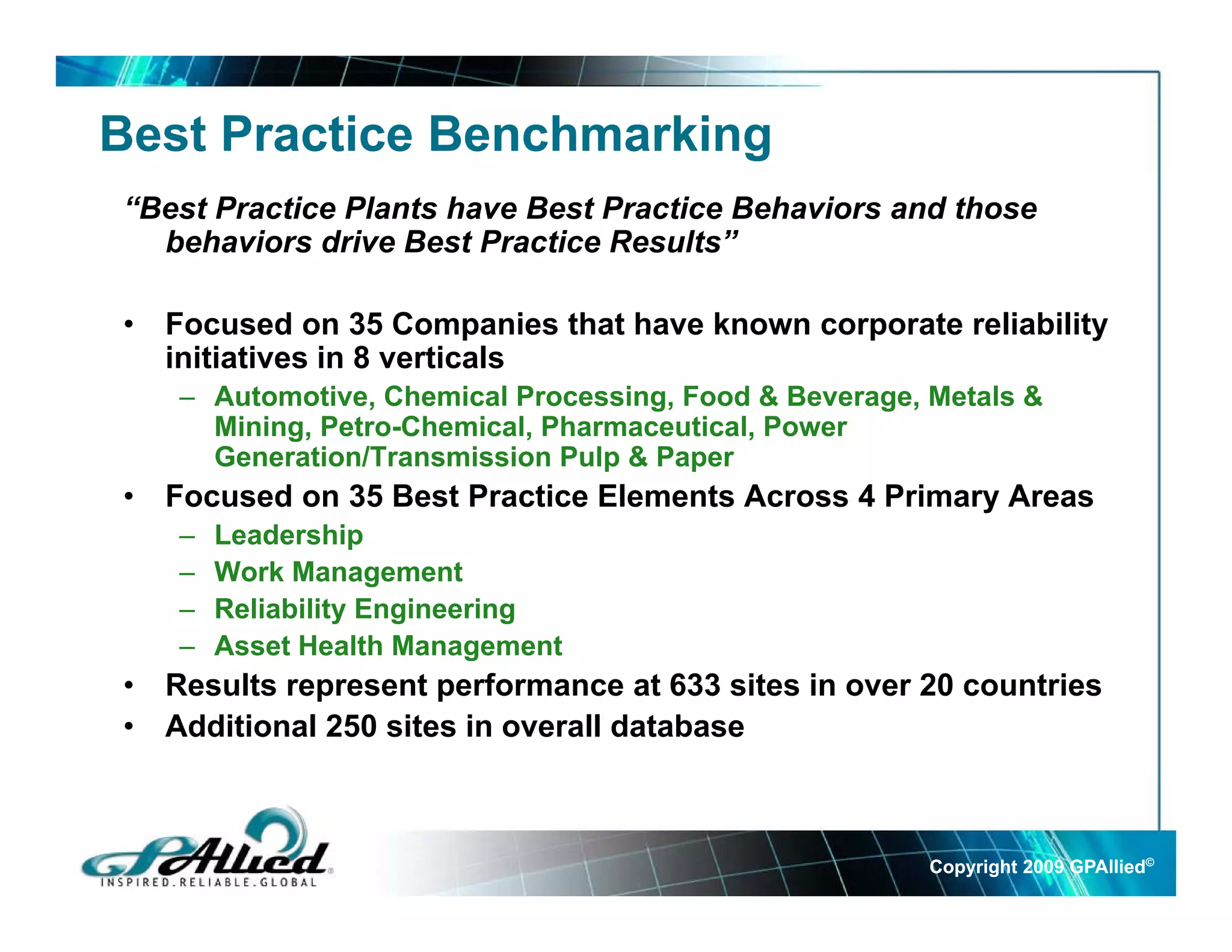 Maintenance and Reliability Case Studies and Bench-marking Data | PDF