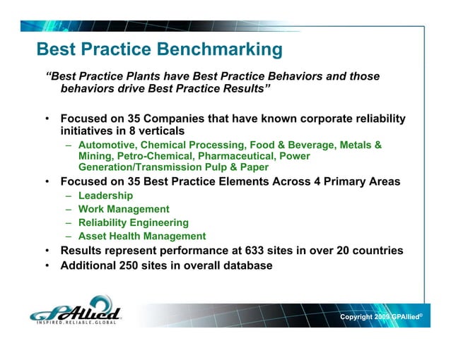 Maintenance and Reliability Case Studies and Bench-marking Data | PDF