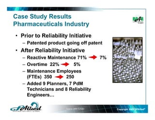 Maintenance and Reliability Case Studies and Bench-marking Data | PDF