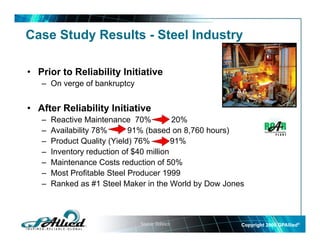 Maintenance and Reliability Case Studies and Bench-marking Data | PDF