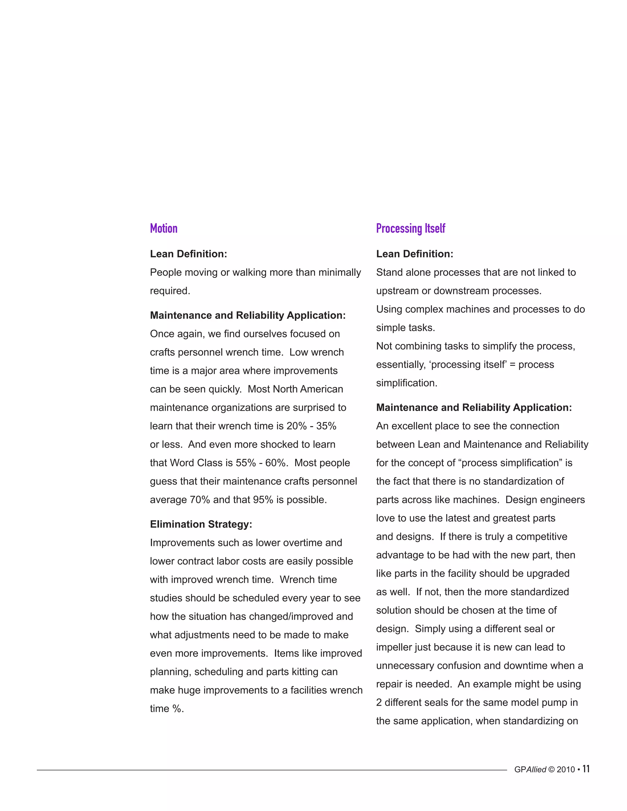 Lean Manufacturing and Reliability Concepts report | PDF