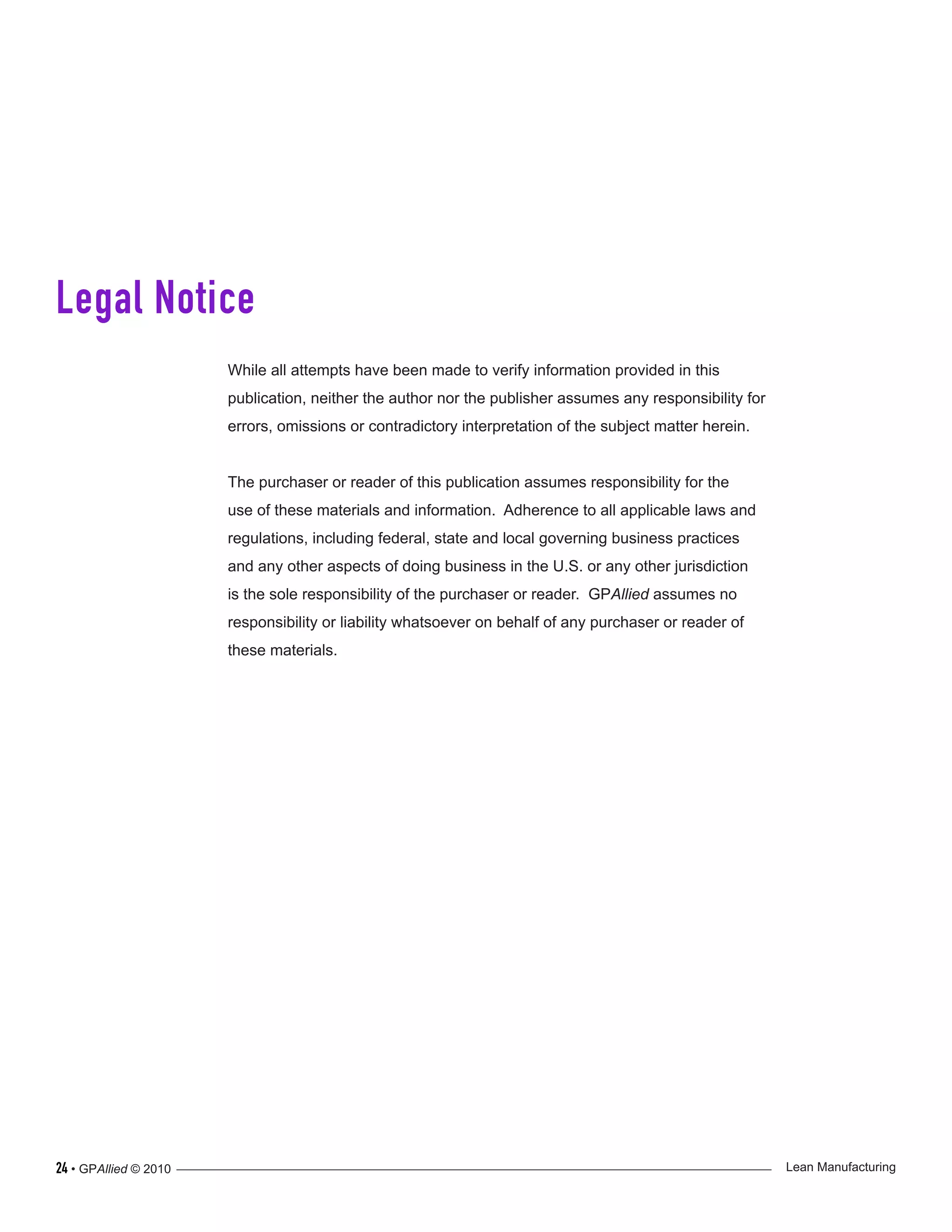 Lean Manufacturing and Reliability Concepts report | PDF