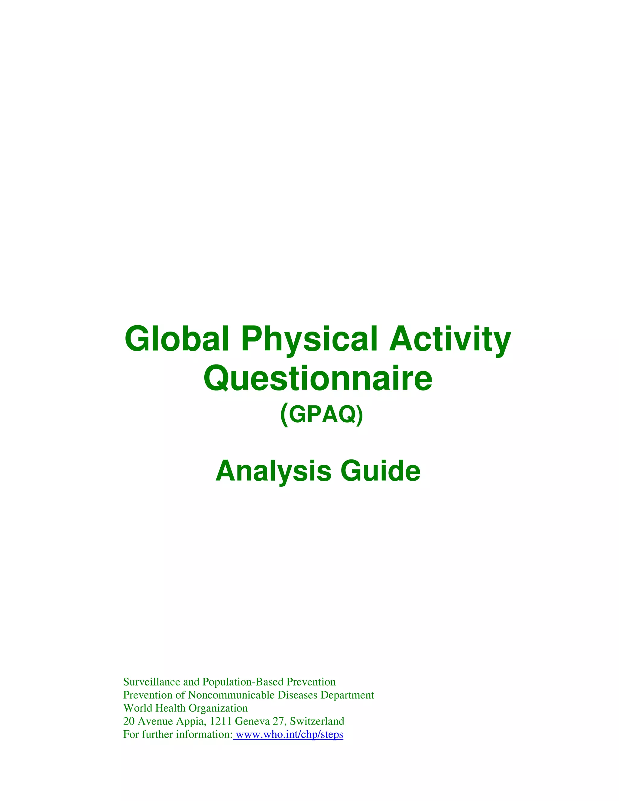Gpaq analysis guide | PDF