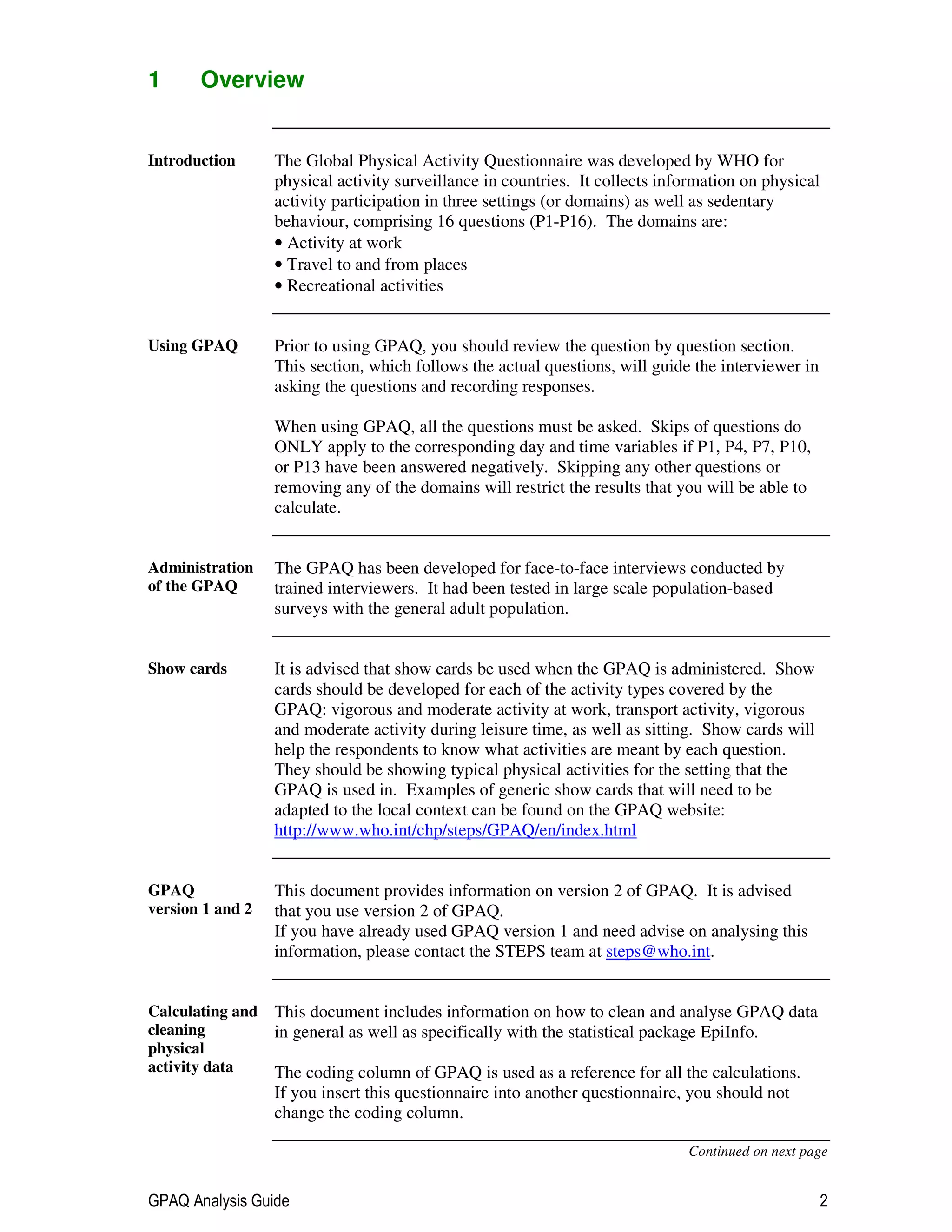 Gpaq analysis guide | PDF