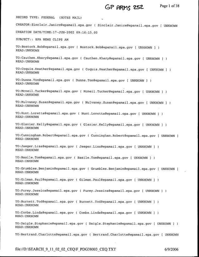 CAR Emails 6.17.02 (a) | PDF