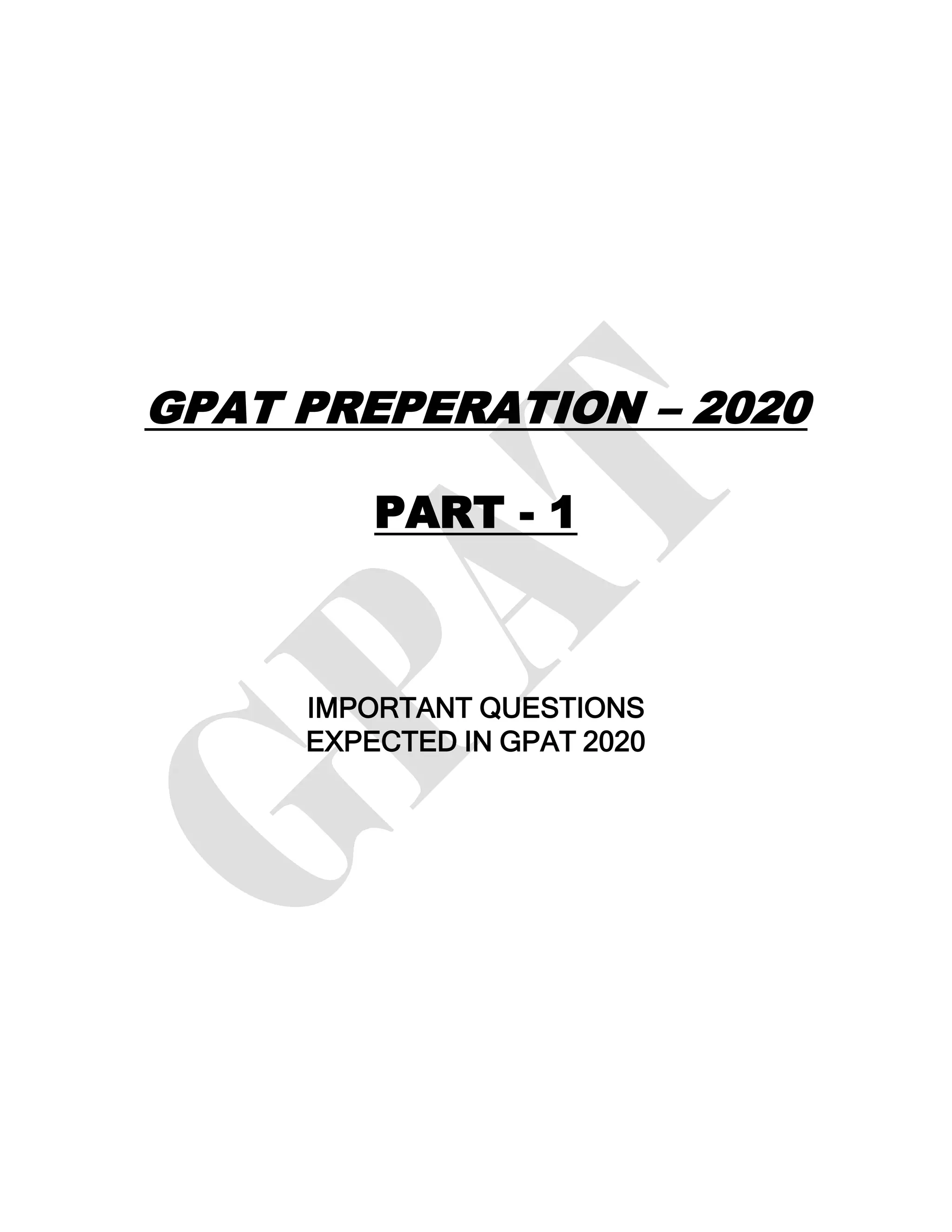 Gpat important questions with answers | PPTX