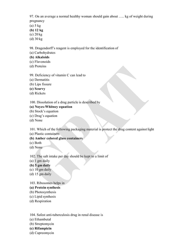 Gpat important questions with answers | PPTX | Chemistry | Science