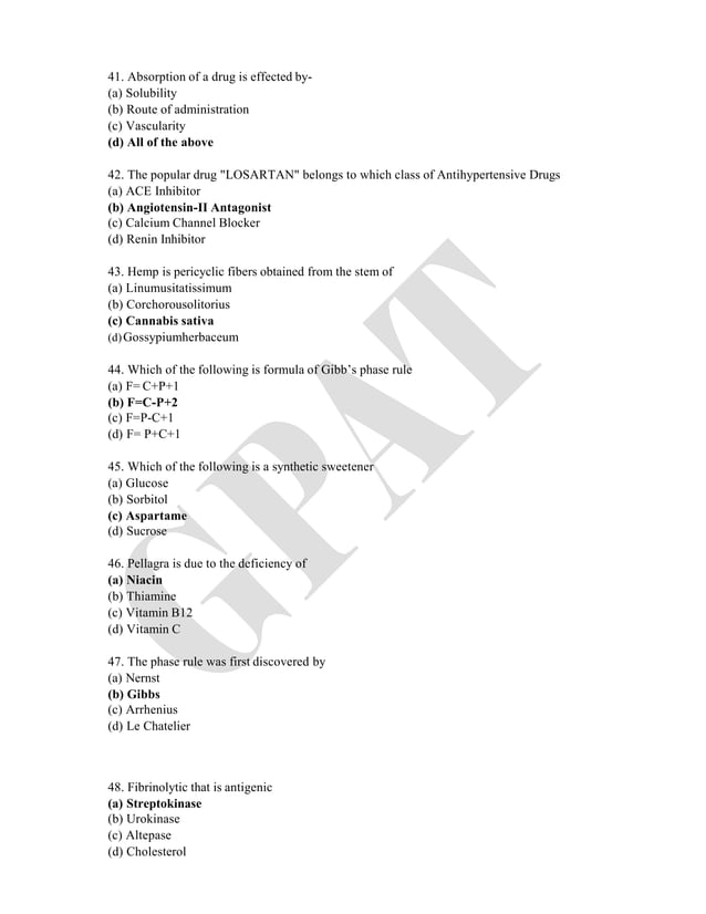 Gpat important questions with answers | PPTX | Chemistry | Science