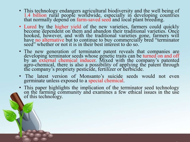 Terminator Seed Technology.pptx | Agriculture | Industries