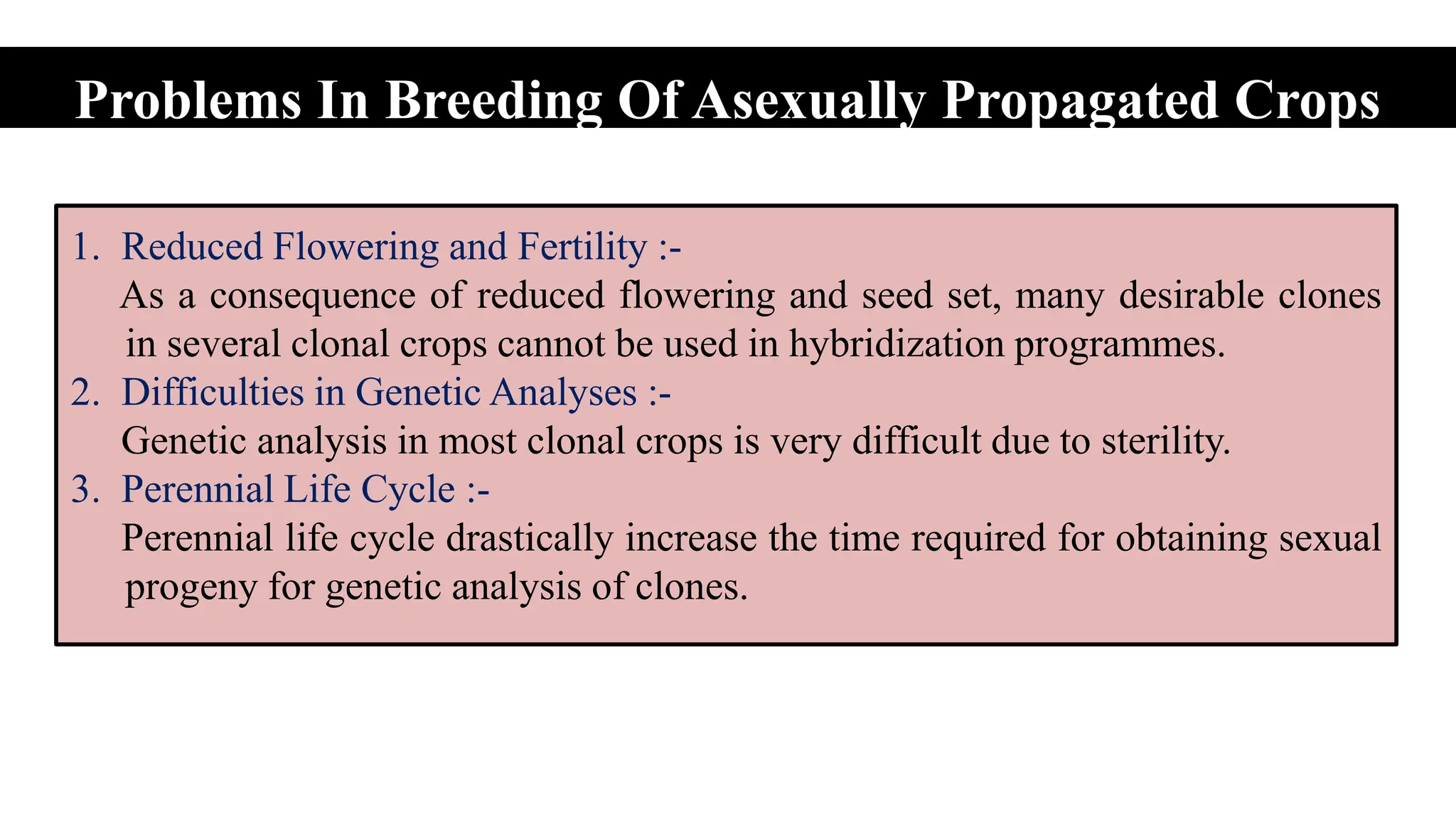 plant breeding methods in asexually or clonally propagated crops | PPTX