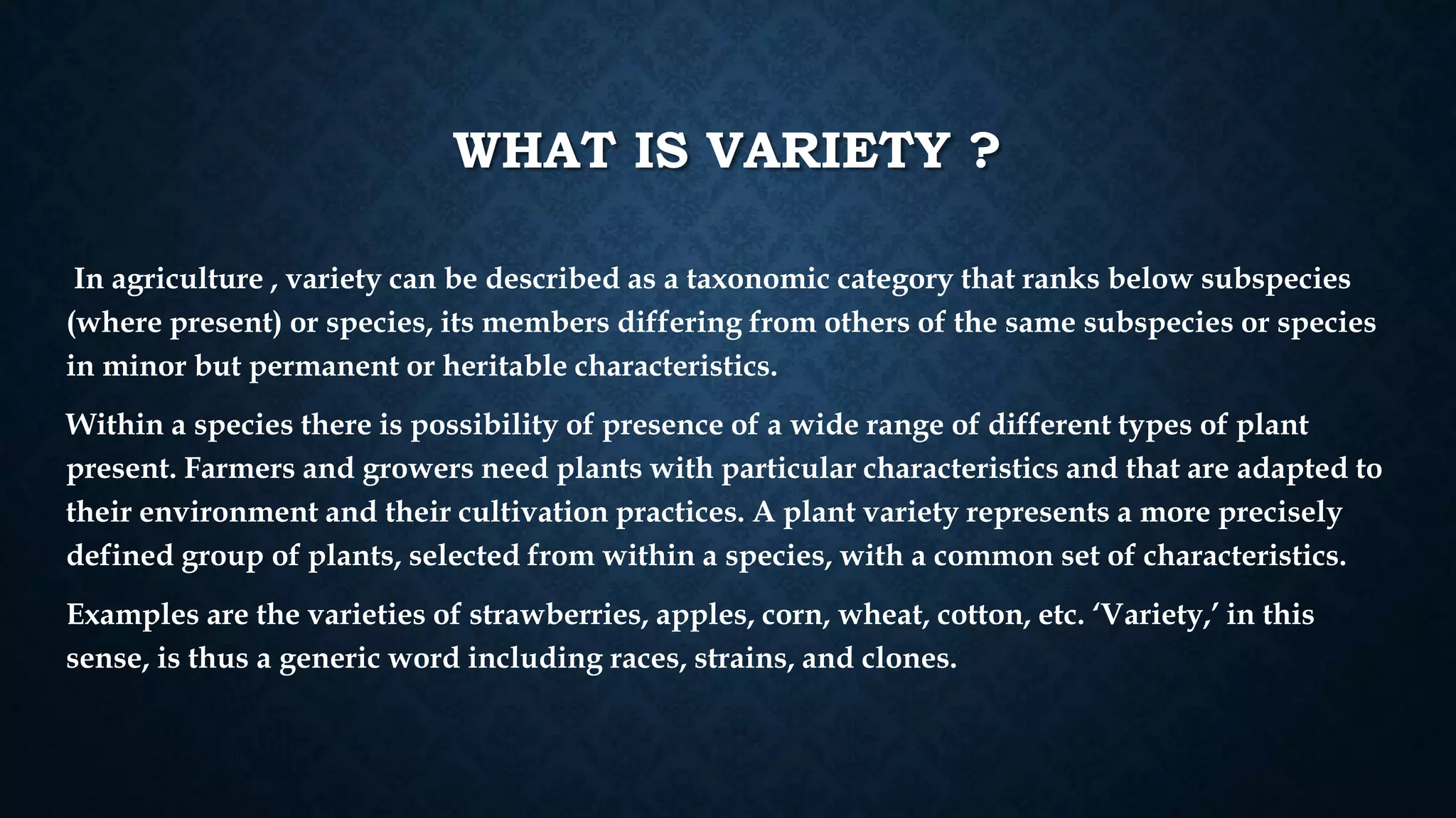 Varietal Identification | PPTX