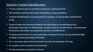 Varietal Identification | PPTX