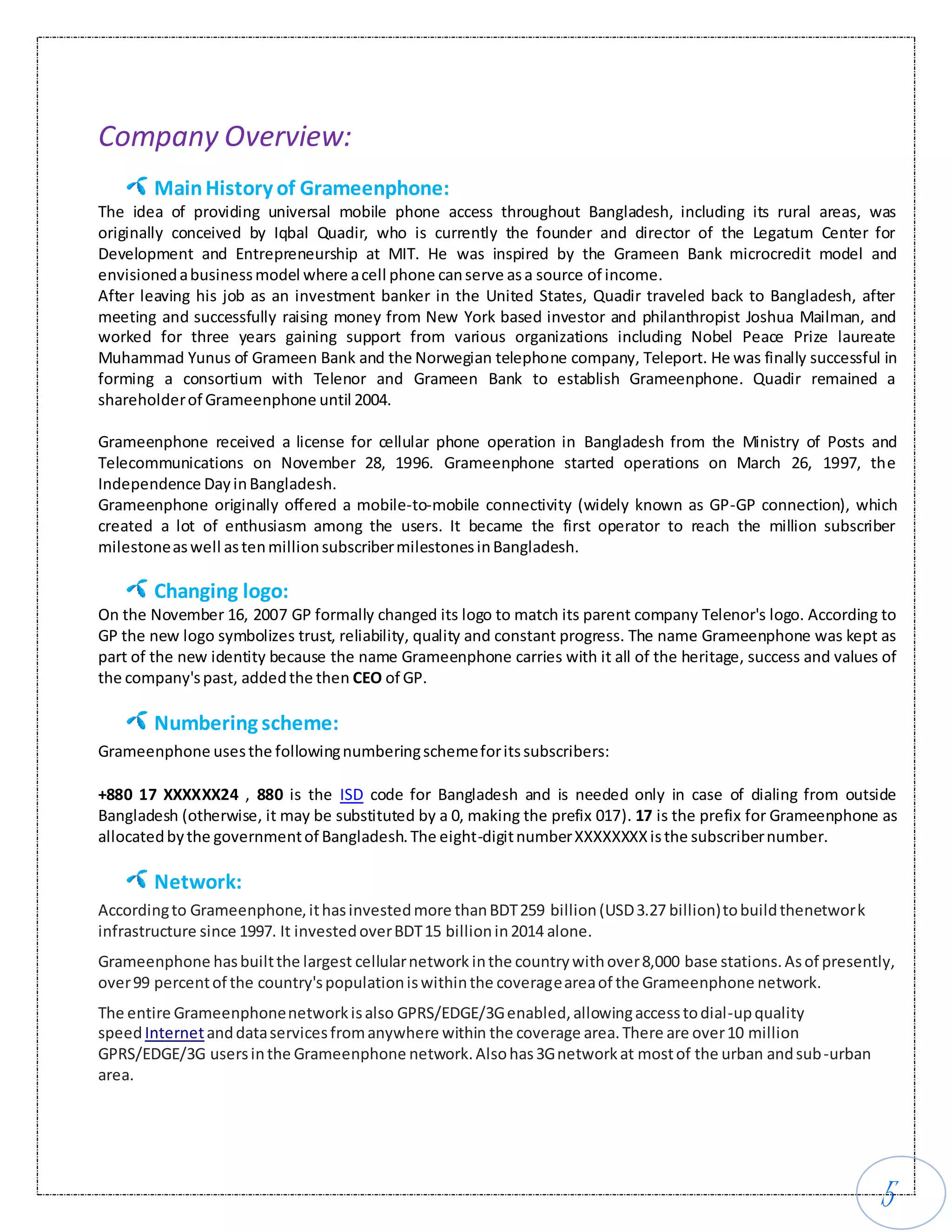 Grameenphone case study for managment | DOCX
