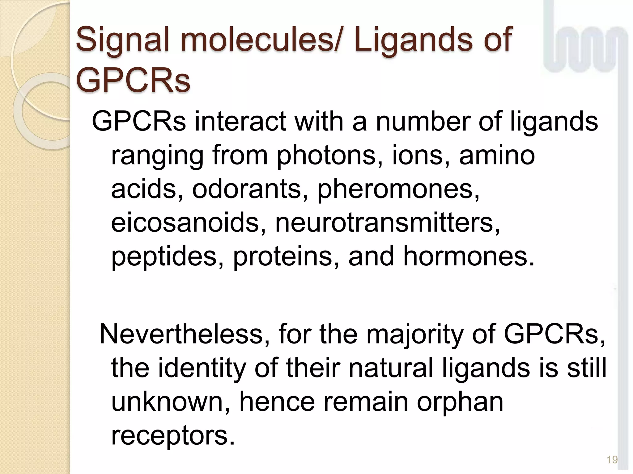 G- Protein Coupled Receptors | PPTX
