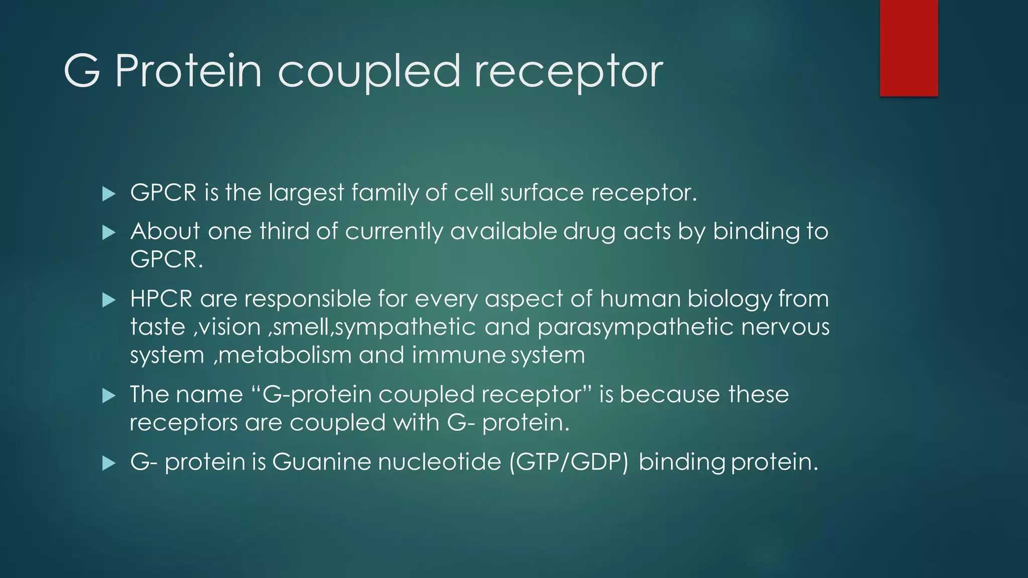 G protein coupled receptors | PDF