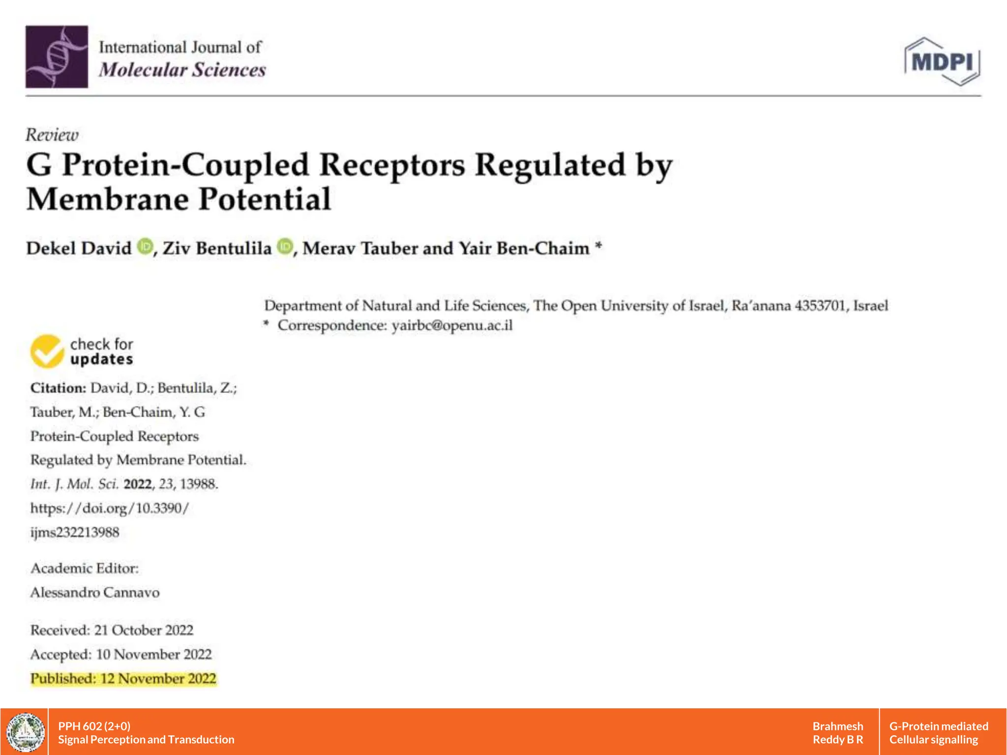 G-protein coupled receptors and crucial roles in cellular signaling | PPT