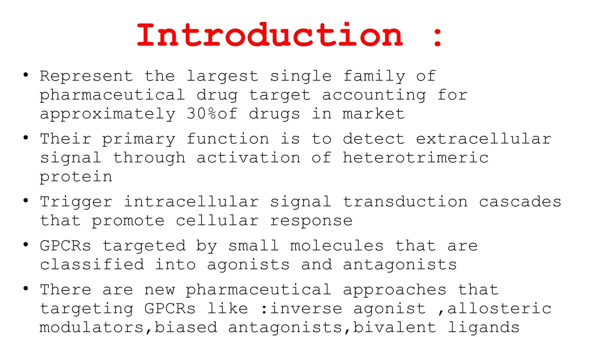 GPCRs G protein coupled receptors and examples of drugs .pptx