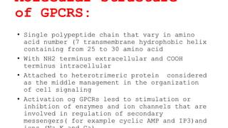 GPCRs G protein coupled receptors and examples of drugs .pptx