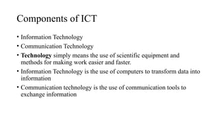 Intoduction to Information and Communication Technology | PPTX