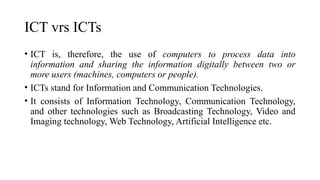 Intoduction to Information and Communication Technology | PPTX