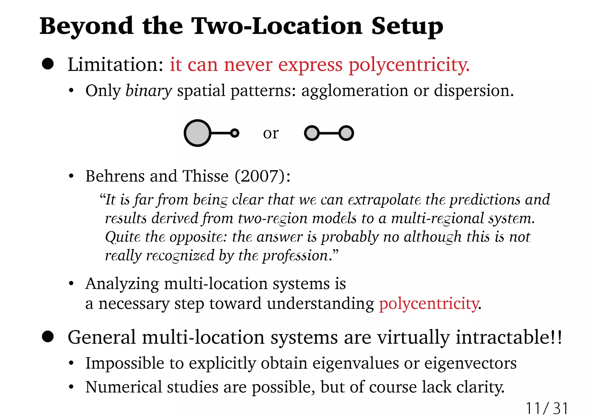 Monocentric and Polycentric Patterns in Spatial Models of Agglomeration ...