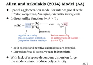 Monocentric and Polycentric Patterns in Spatial Models of Agglomeration ...