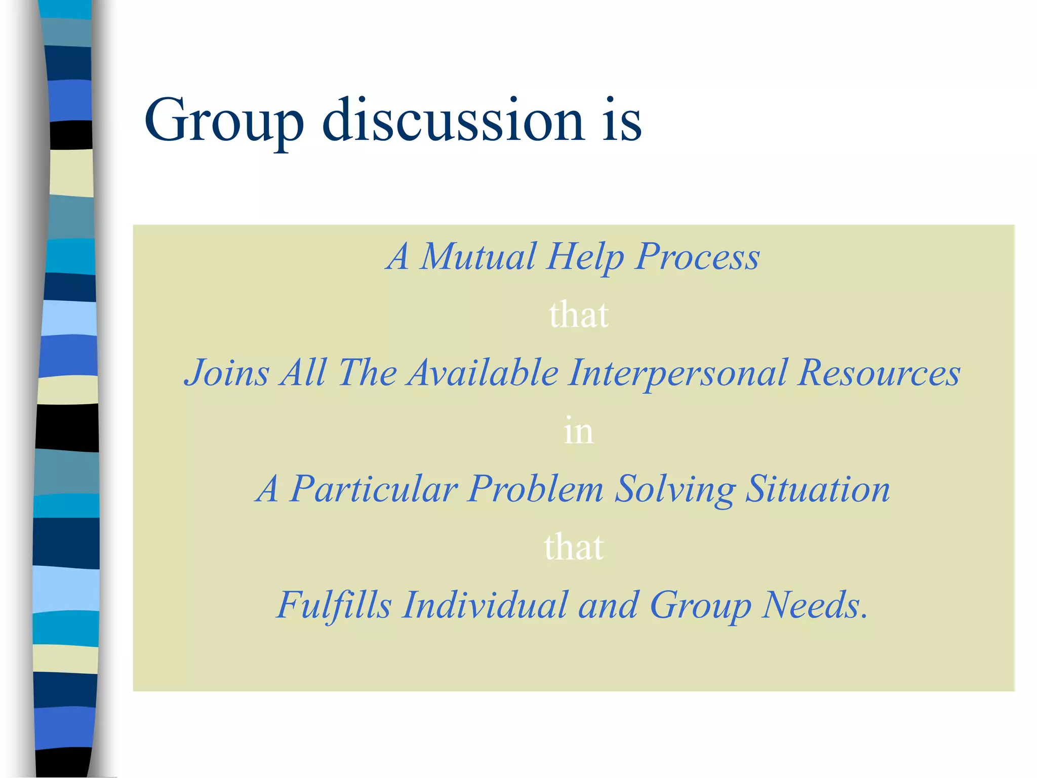 Workshop on Effective Group Discussion | PPT
